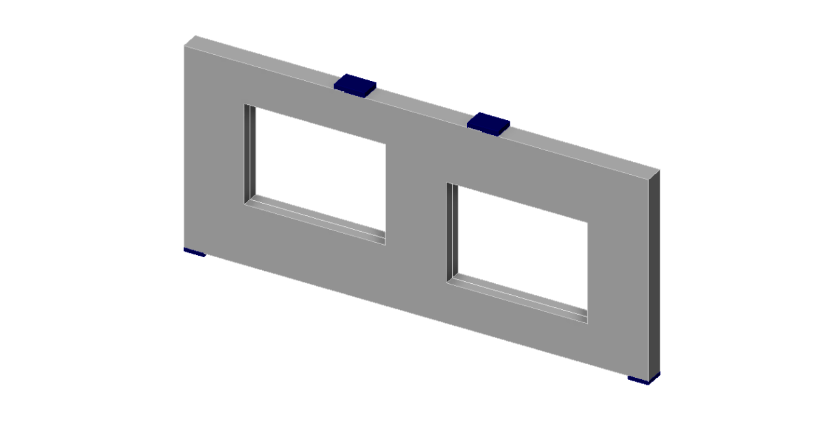 Reinforced Deep Beam with with non-aligned openings (ACI) | IDEA StatiCa